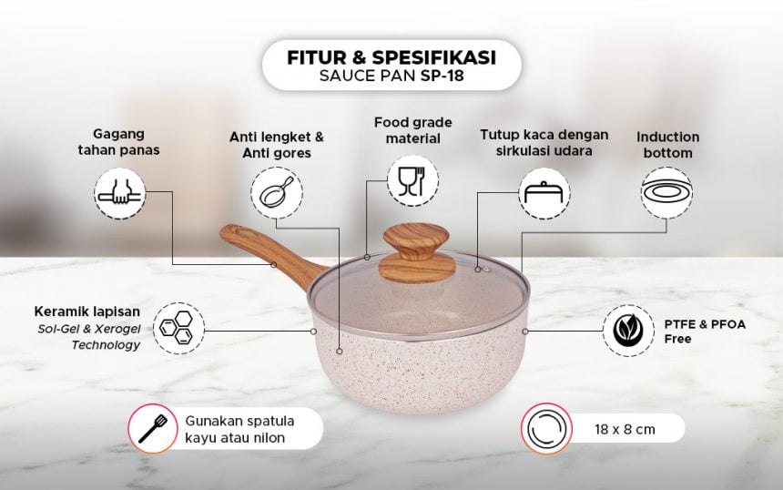 Sauce Pan SP-18 | Pan Anti-Lengket | Hi-Cook Official